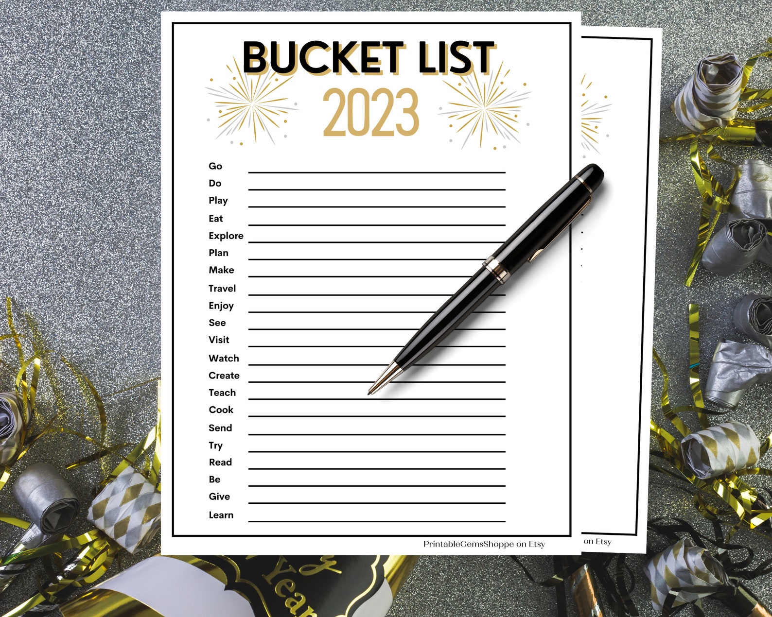 2023 Bucket List Printable New Years Eve Activity 2023 Planner