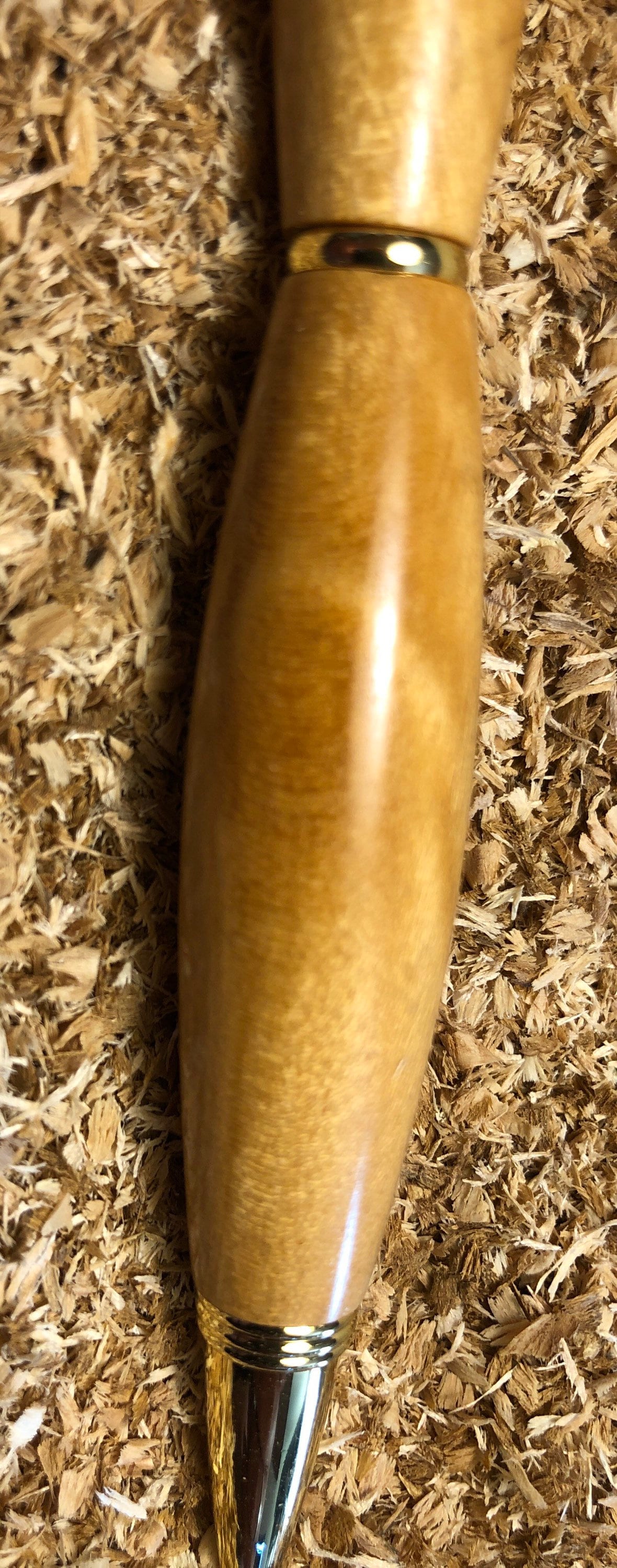 Rare Yellowheart wood hand turned pen with gold metal finish. | Etsy