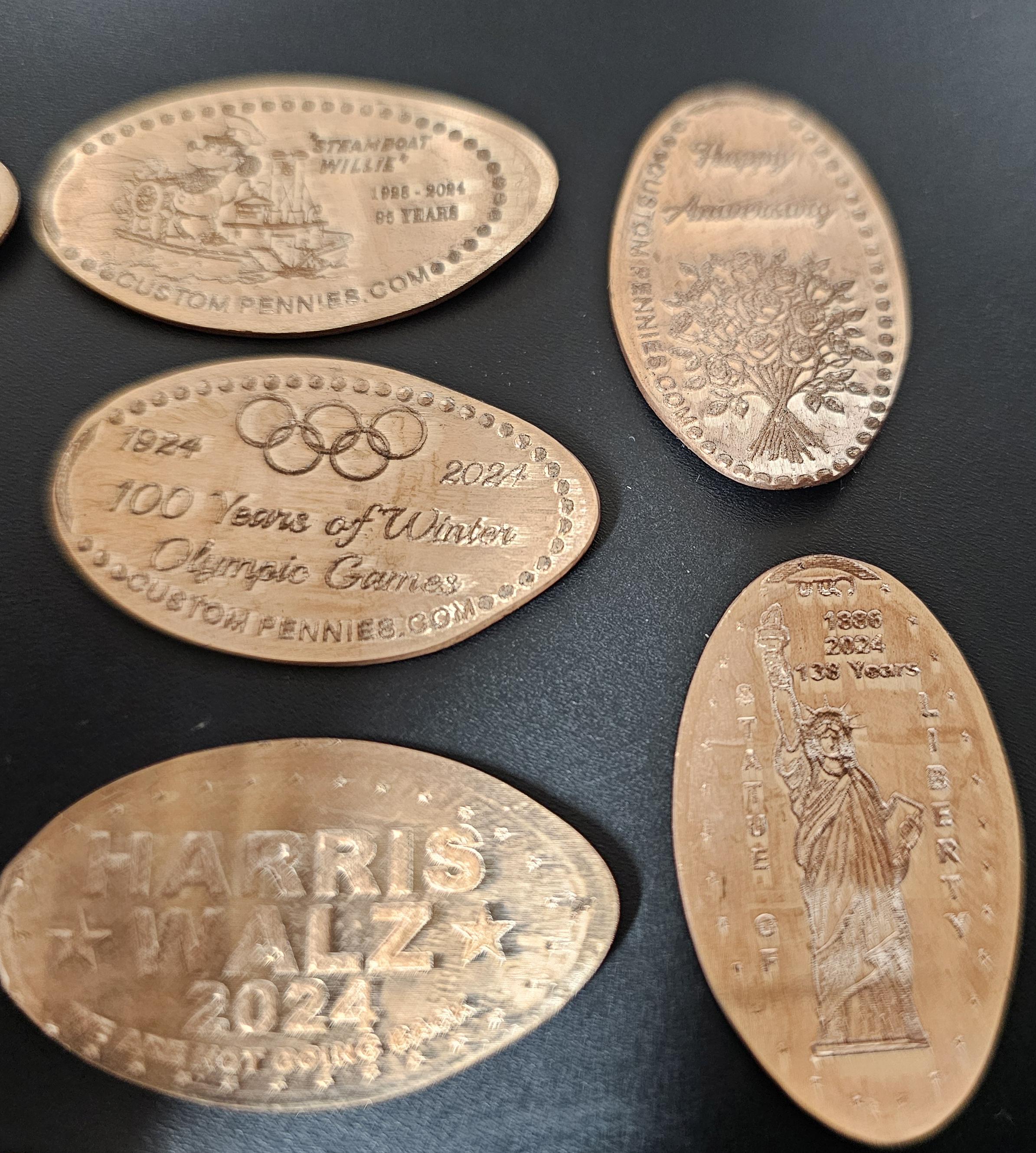 Collectors Package Set of 15 Pressed Pennies Second Batch Smashed Penny ...