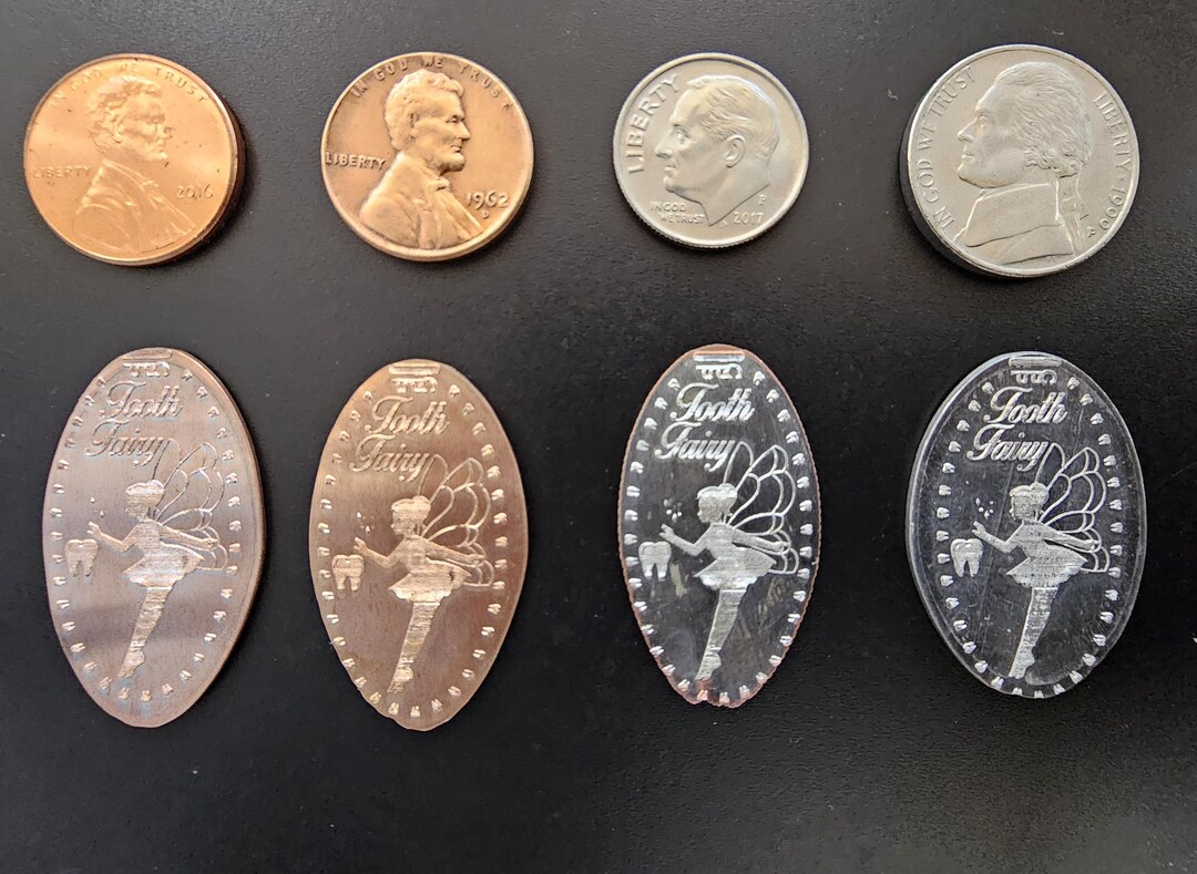 Tooth Fairy Pressed Pennies Pressed Smashed Penny Dimes Pressed Nickel ...