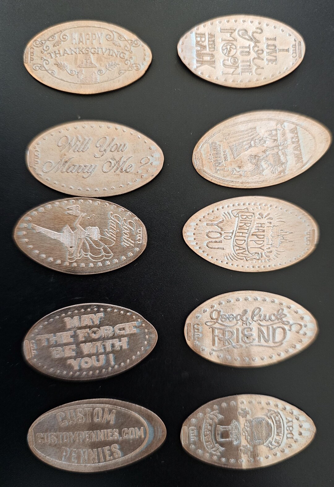 Collectors Package Set of 10 Pressed Pennies Smashed Penny Pressed ...