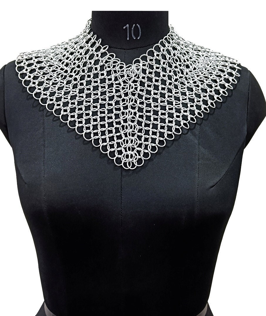 Handmade Lightweight Chainmail Collar Aluminum Butted Ring Neckpiece ...