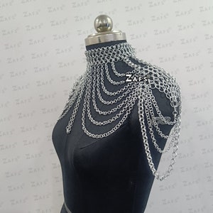 Chainmail Collar Shoulder Jewelry Small Chain Layered Neck Piece ...