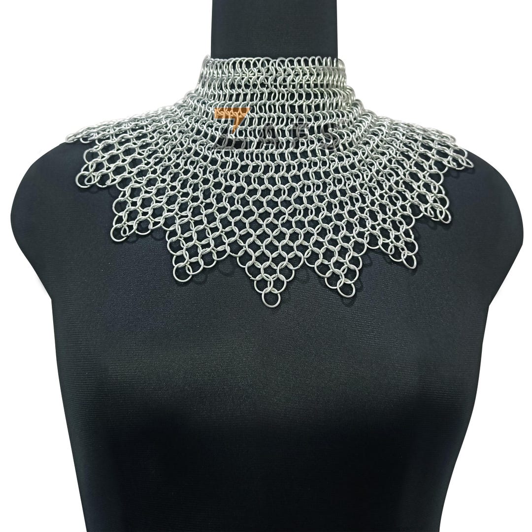 Medieval Chainmail Collar Lightweight Body Jewelry Aluminum Butted Neck ...