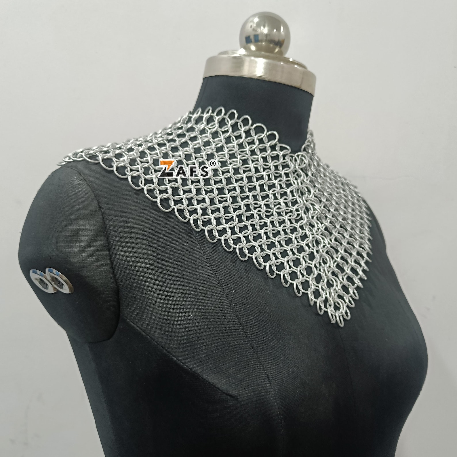 Handmade Aluminum Chainmail Neck Collar Lightweight 10mm Ring Medieval ...