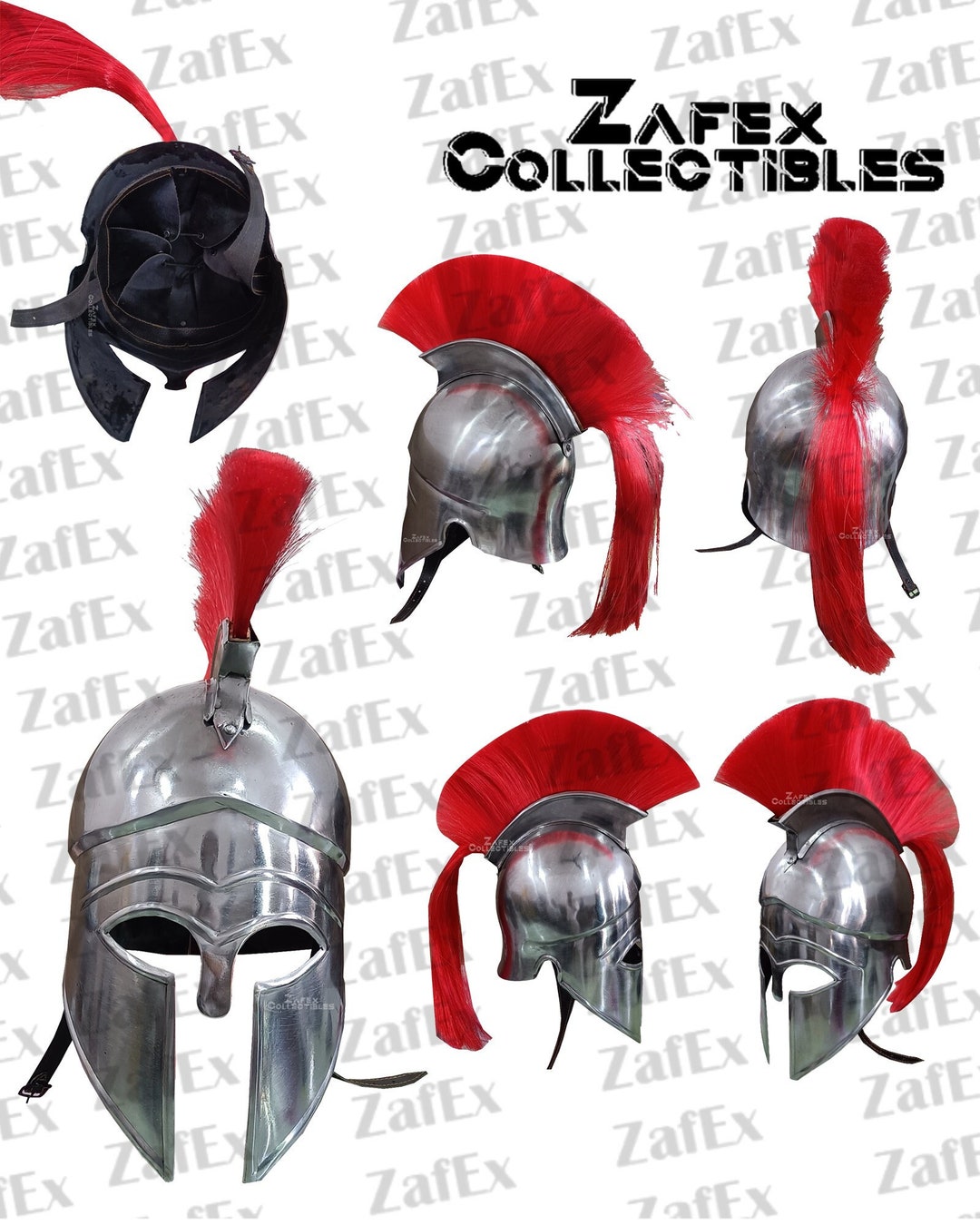 Medieval Roman Greek Corinthian Helmet With Red Plume Mild Steel Knight ...