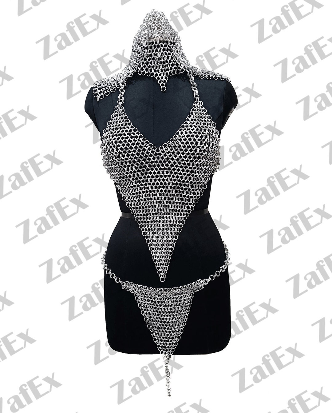 Aluminum Chainmail Bikini Set With Coif, Rave Outfit - Etsy