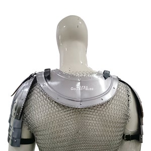 Handmade Medieval Gorget & Pauldron Set 18 Gauge Mild Steel Knight ...