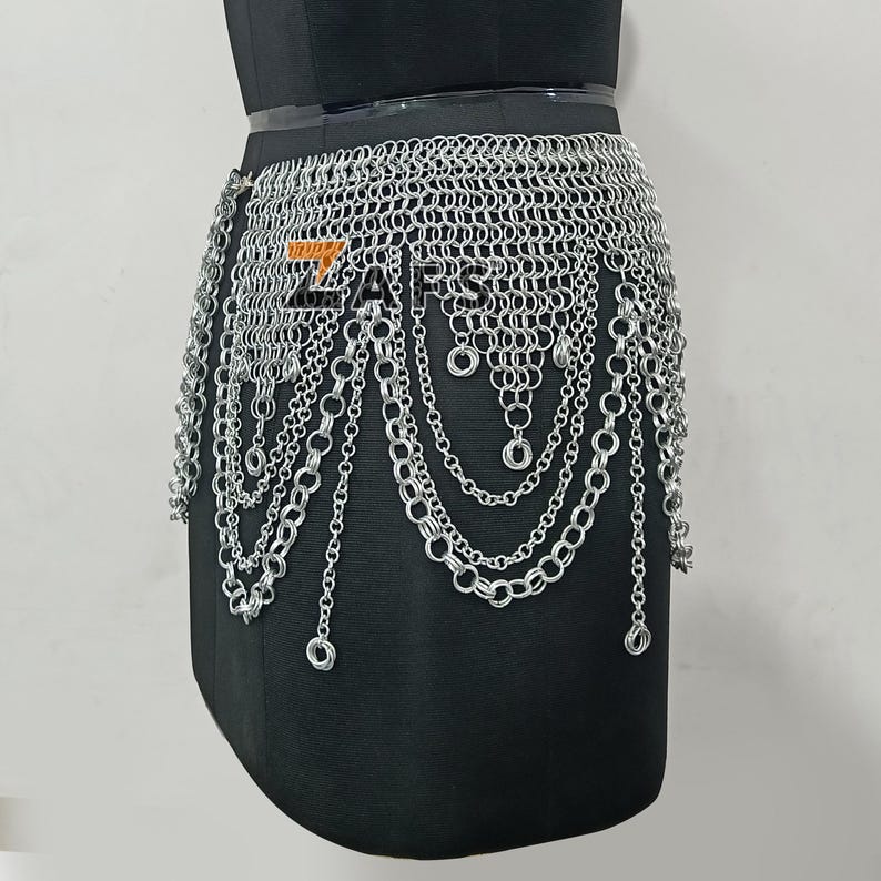 Aluminum Chainmail Belt Handmade Medieval Waist Jewelry Fantasy Costume ...