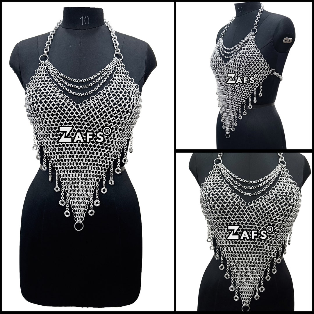 Chainmail Top Aluminum Chain Layers Body Jewelry Butted Ring Fancy and ...