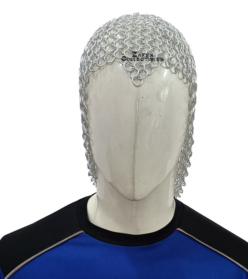 Medieval Chainmail V-coif Aluminum Butted 10mm Ring Handmade Chainmail ...