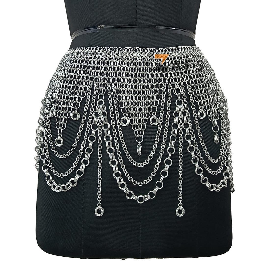 Aluminum Chainmail Belt Handmade Medieval Waist Jewelry Fantasy Costume ...