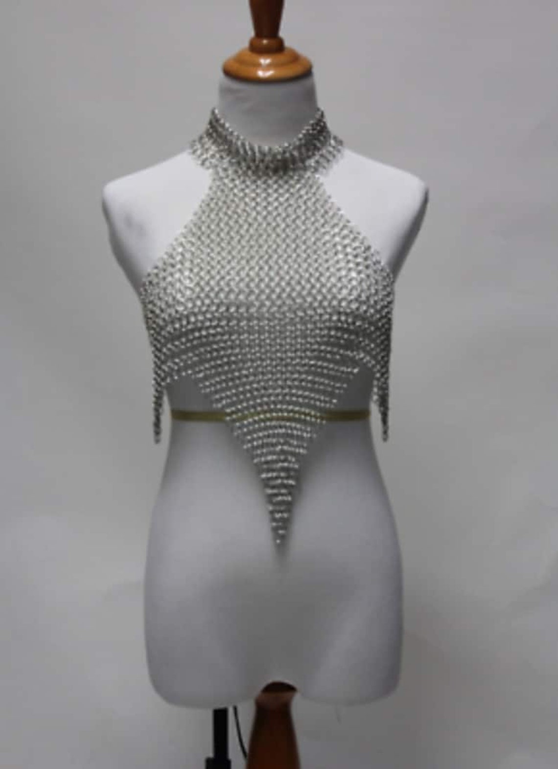 Medieval Roleplay Fantasy Chainmail Crop Halter Top For Women Etsy