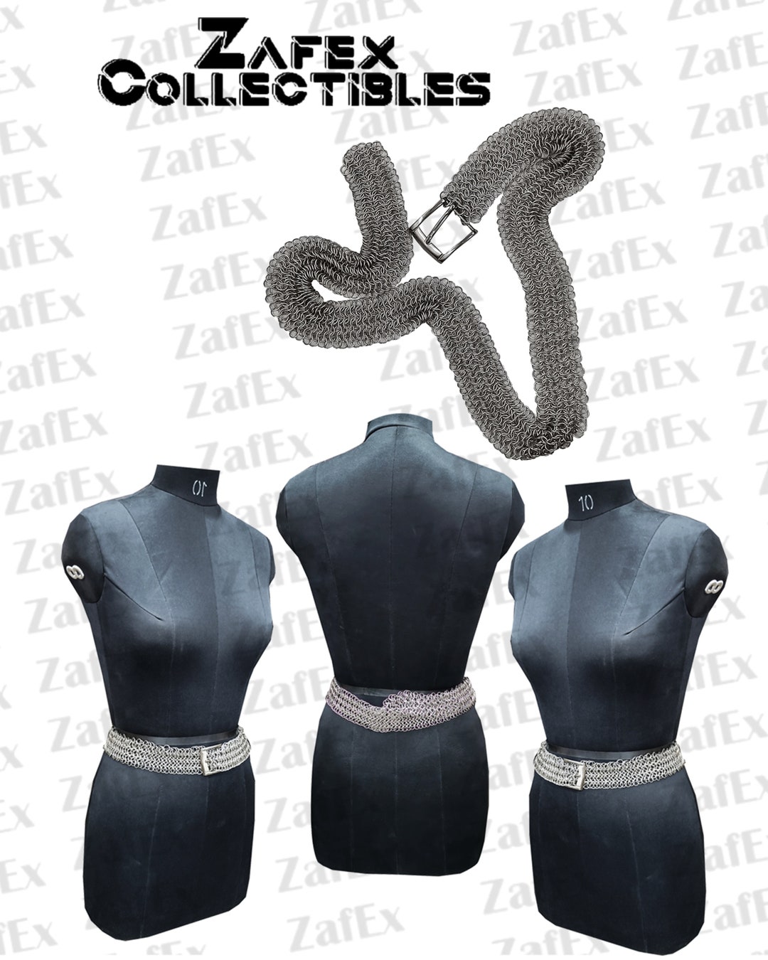 Medieval Mild Steel Chainmail Belt 09mm Butted Ring Handmade Cosplay ...