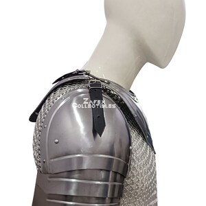 Medieval Gorget Set Pouldron Armor Shoulder Pair 18 Gauge Mild Steel ...