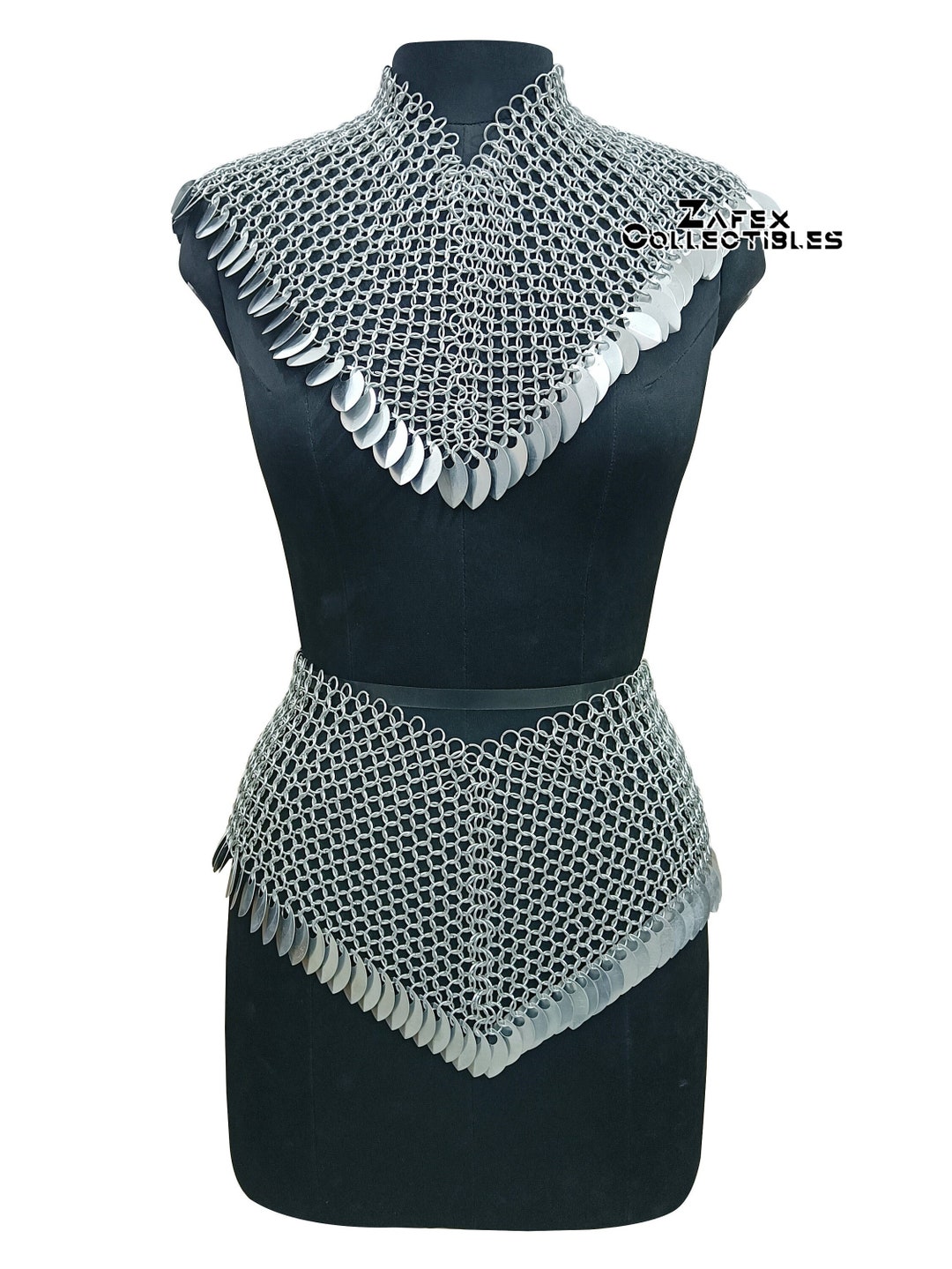 Chainmail Fancy Costume Stylish Chainmail Collar and Skirt Set Scale ...