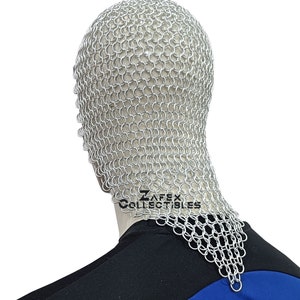 Medieval Chainmail V-coif Aluminum Butted 10mm Ring Handmade Chainmail ...