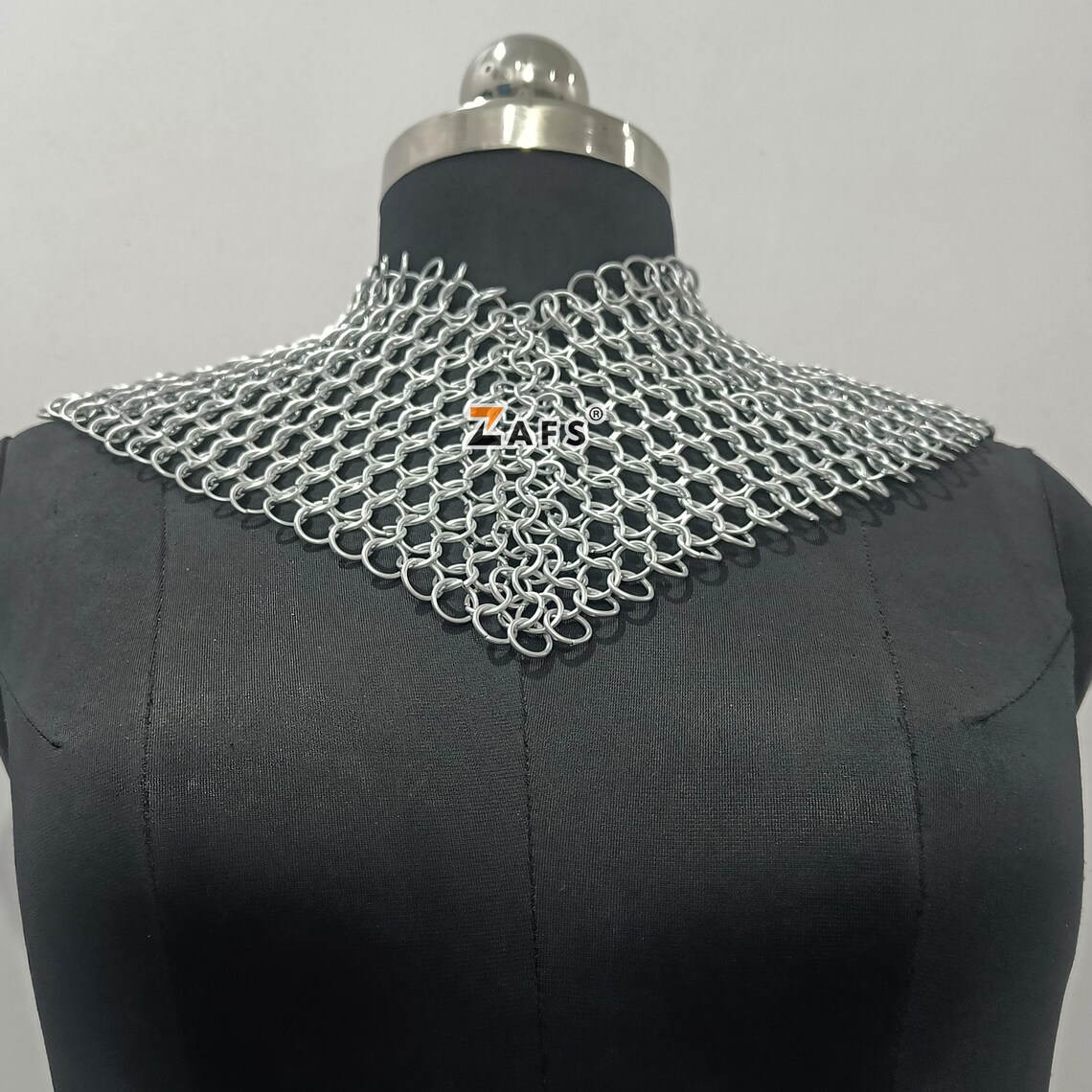 Handmade Lightweight Chainmail Collar Aluminum Butted Ring Neckpiece ...