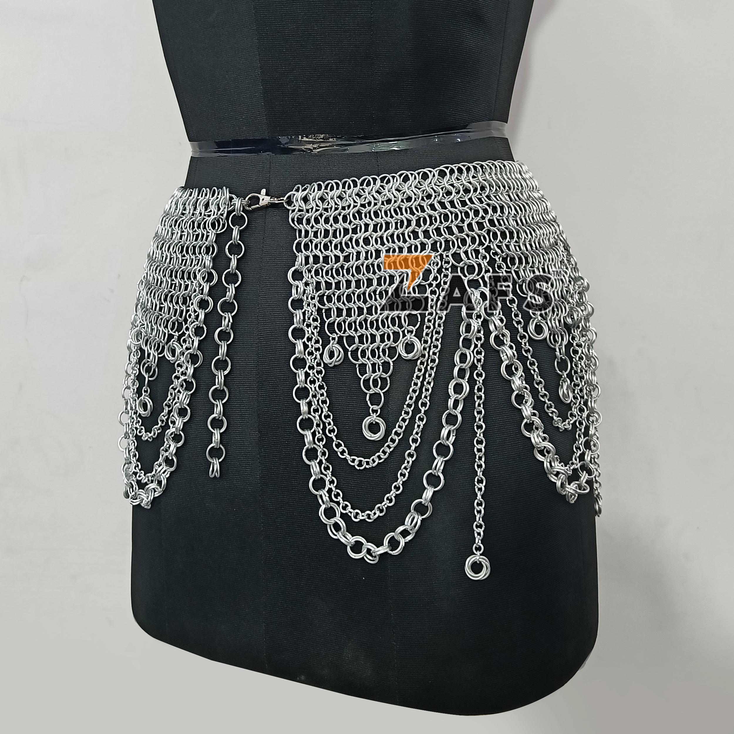 Aluminum Chainmail Belt Handmade Medieval Waist Jewelry Fantasy Costume ...