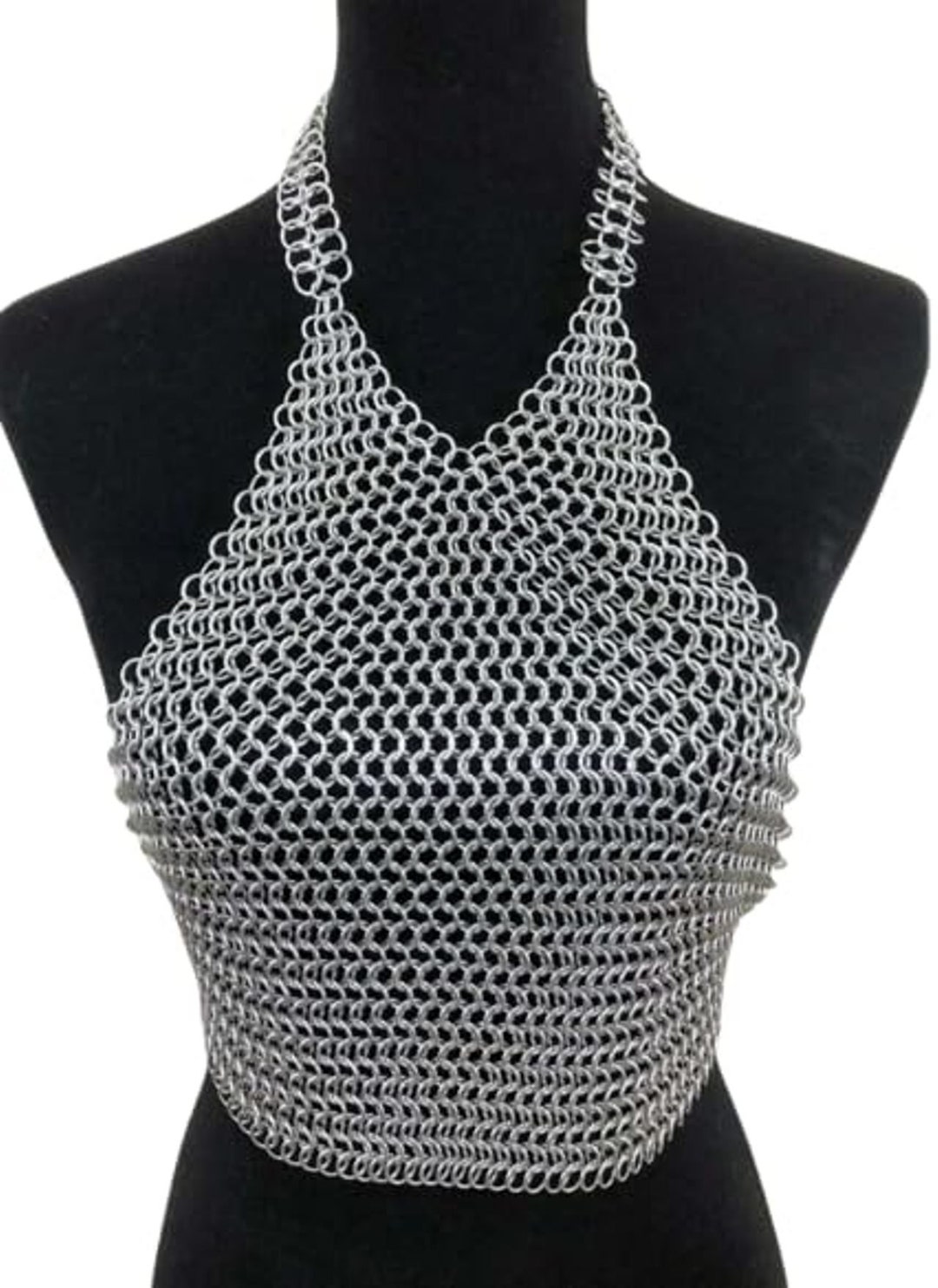 Chainmail Top Halter Neck Aluminum Butted 10mm Ring Sexy Top Bra