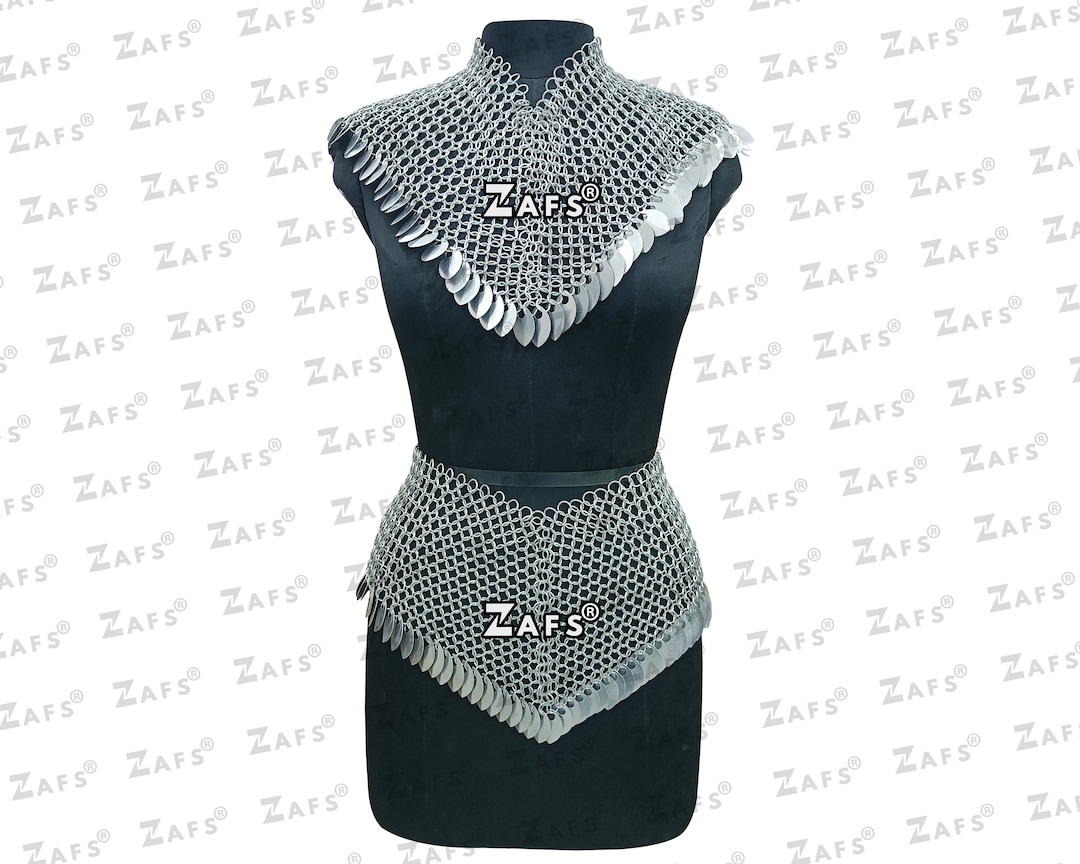 Chainmail Collar and Skirt Scalemaille Costume Aluminum Neck Piece ...