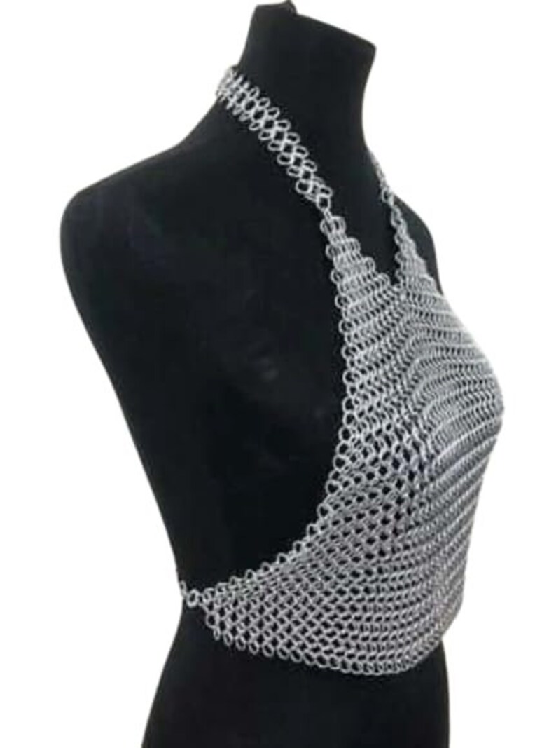 Chainmail Top Halter Neck Aluminum Butted 10mm Ring Sexy Top Bra