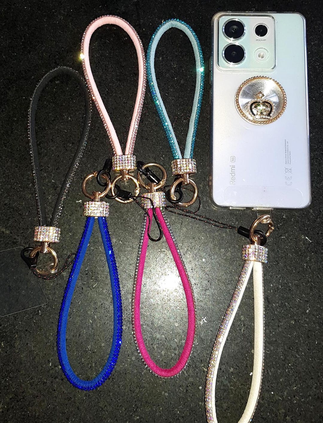 SALE Mobile Phone Lanyard Holder Bling Rhinestone Wrist Strap + Tether ...