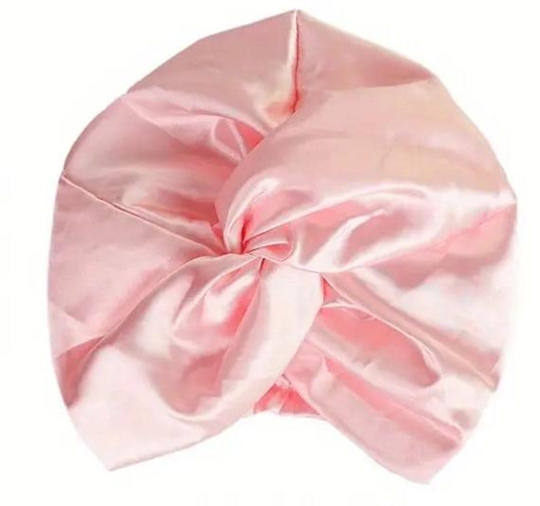 Luxurious Silky Elegant Turban Cap Sleep Hat Soft Satin Double Layer ...