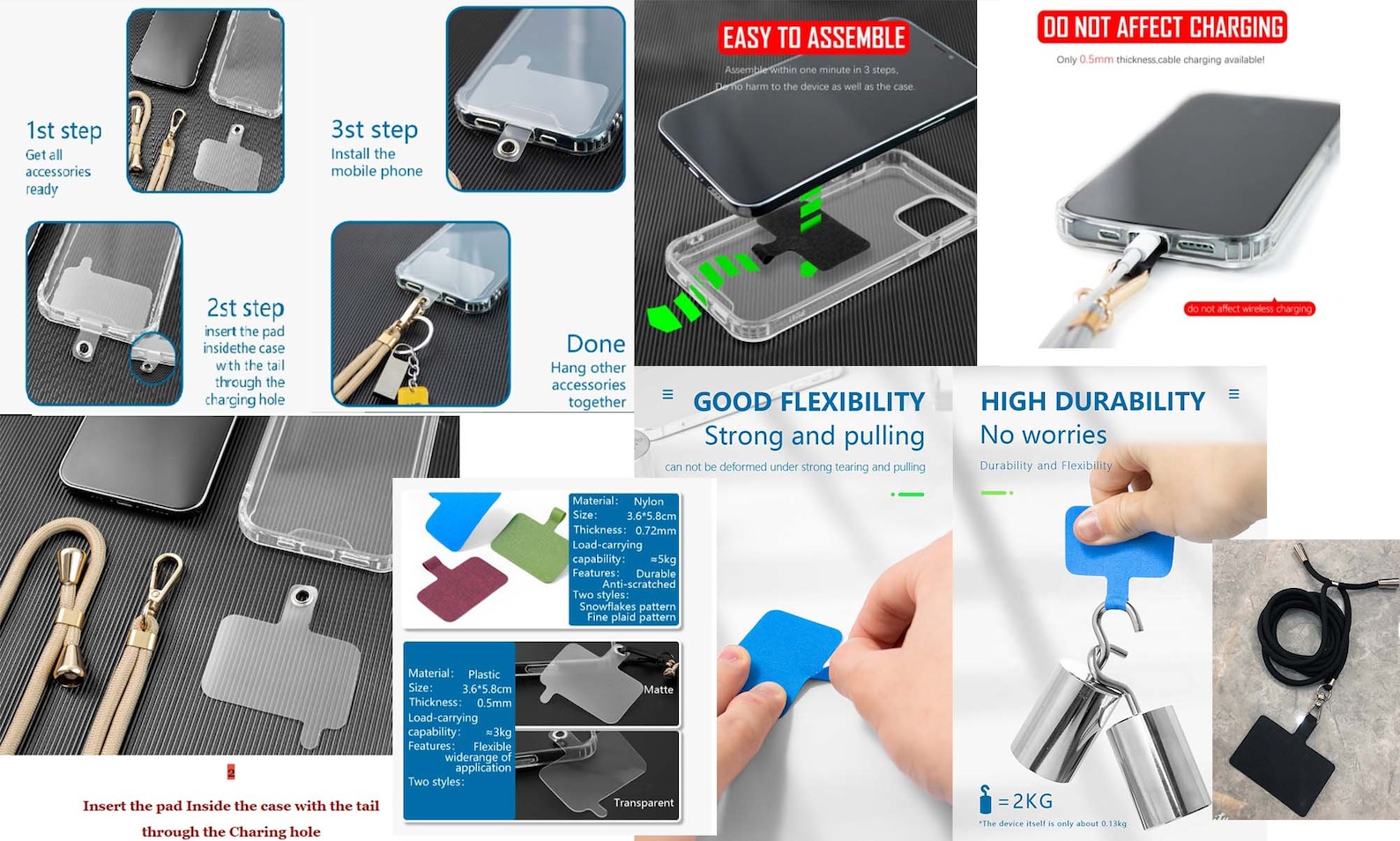 Handsfree Mobile Phone Holder Crossbody Lanyard Universal Adjusts ...