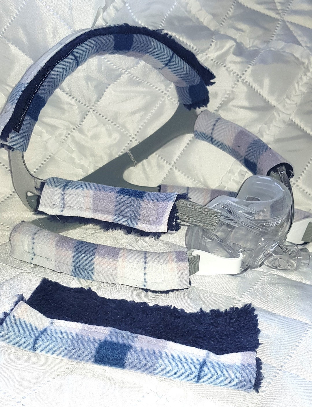 CPAP Amara View Mask Headgear Strap Set Cheek Comfort Reversible Sherpa ...