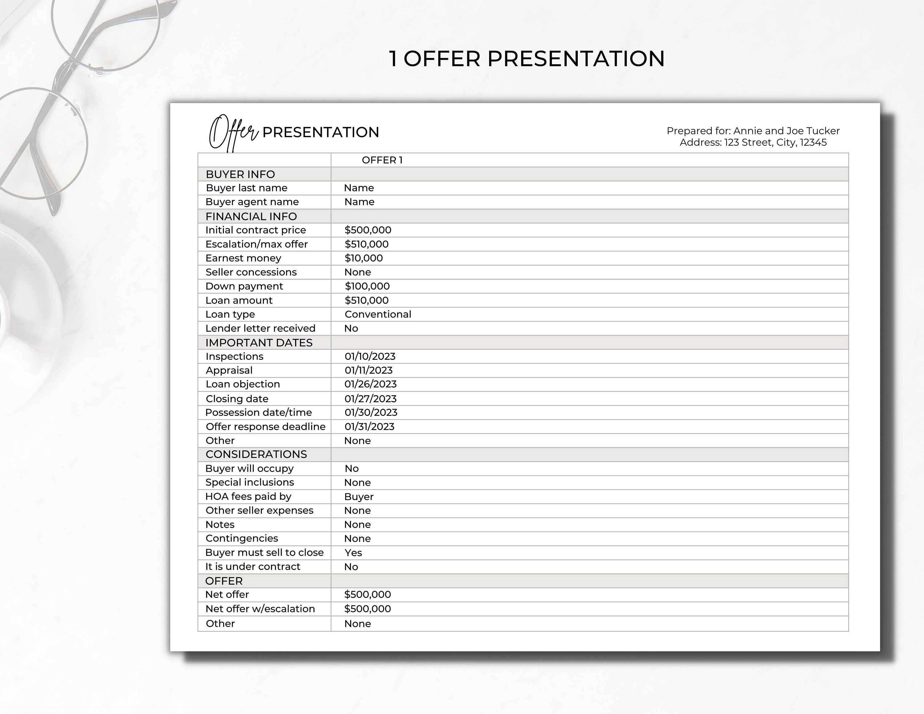 Multiple Offer Presentation Real Estate Marketing Home Selling Guide ...