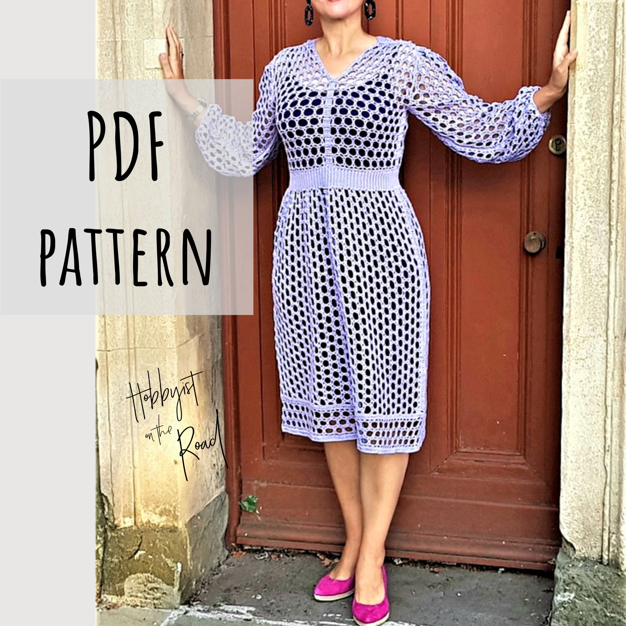 Lavender Fields Lace Dress Crochet Pattern S-2XL Sizes, Instant ...