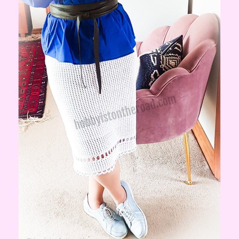 Summer Stroll Pencil Skirt Crochet Pattern XS-XL Sizes, Straight ...