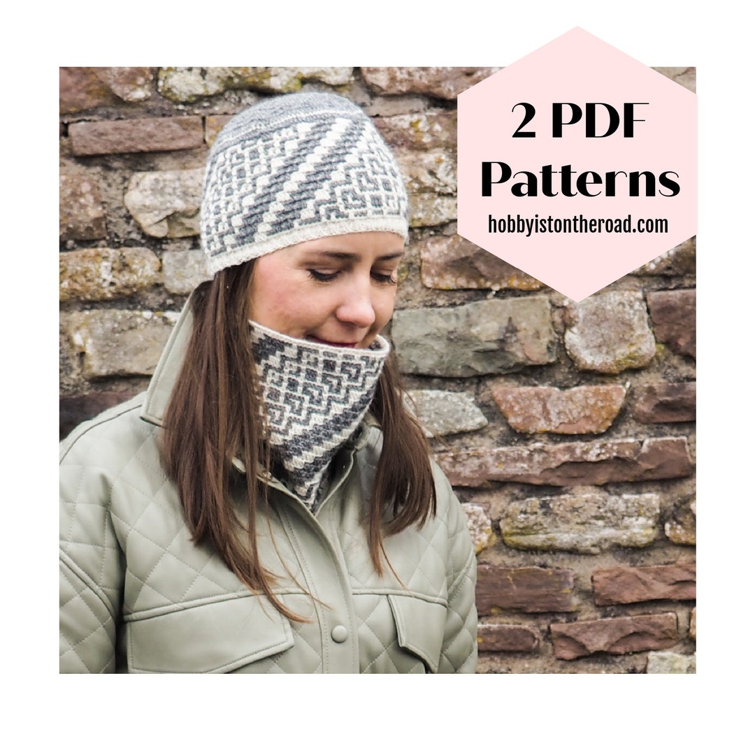 Baltic Vibes Hat and Cowl Crochet Patterns, Ethnic Mosaic Overlay ...