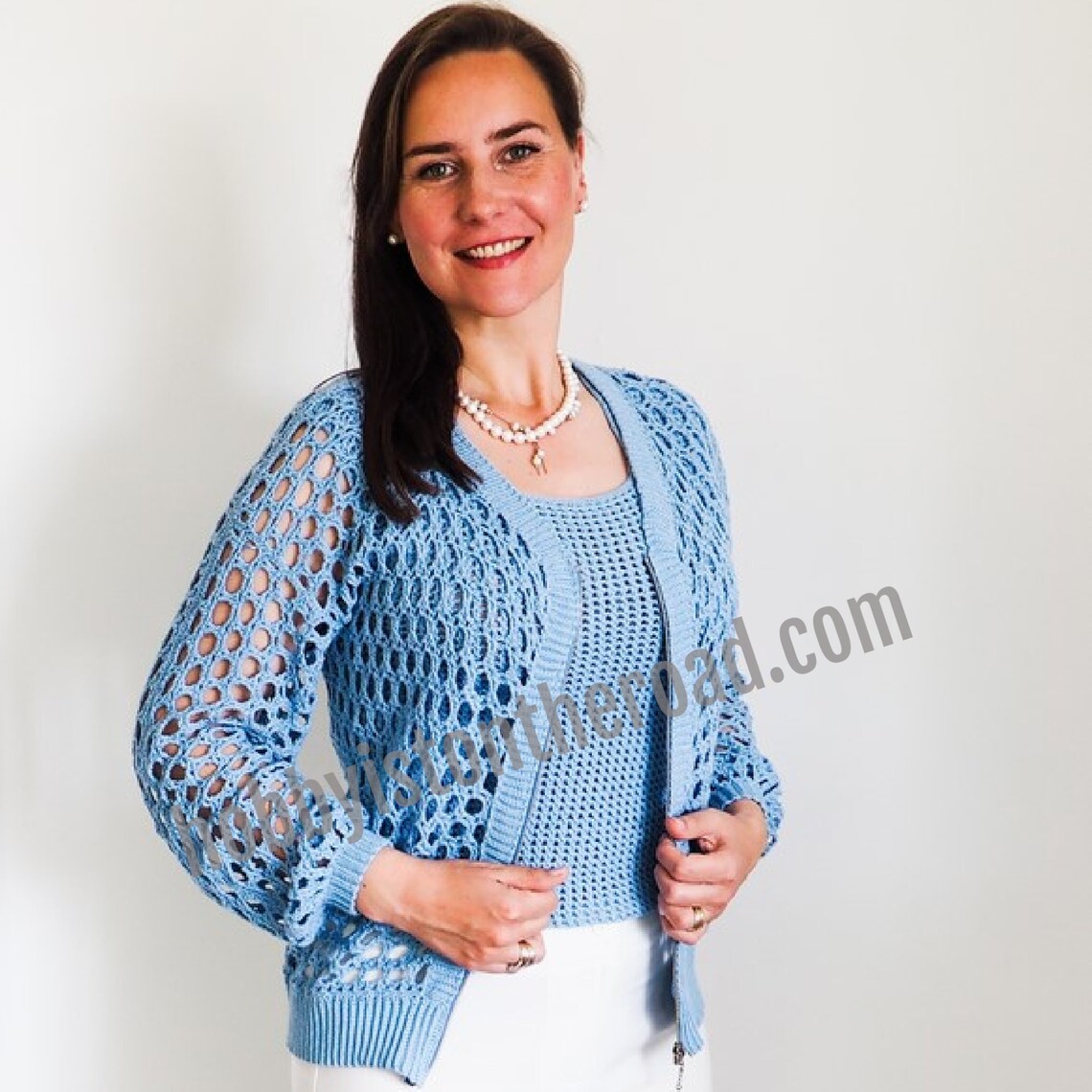 Lace Bomber Crochet Cardigan Pattern: Summer Skies Design (PDF Pattern ...