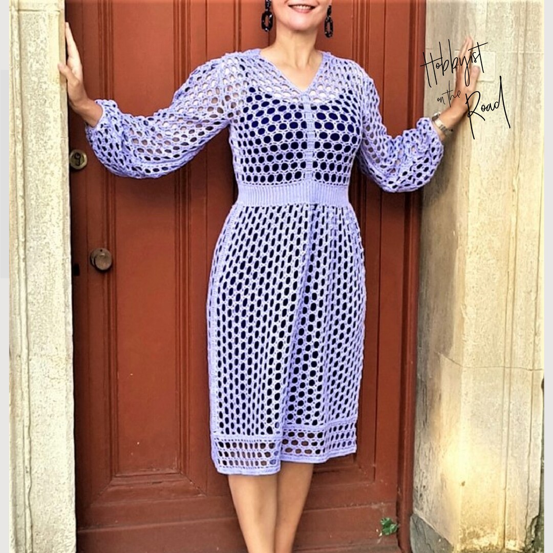 Lavender Fields Lace Dress Crochet Pattern S-2XL Sizes, Instant ...