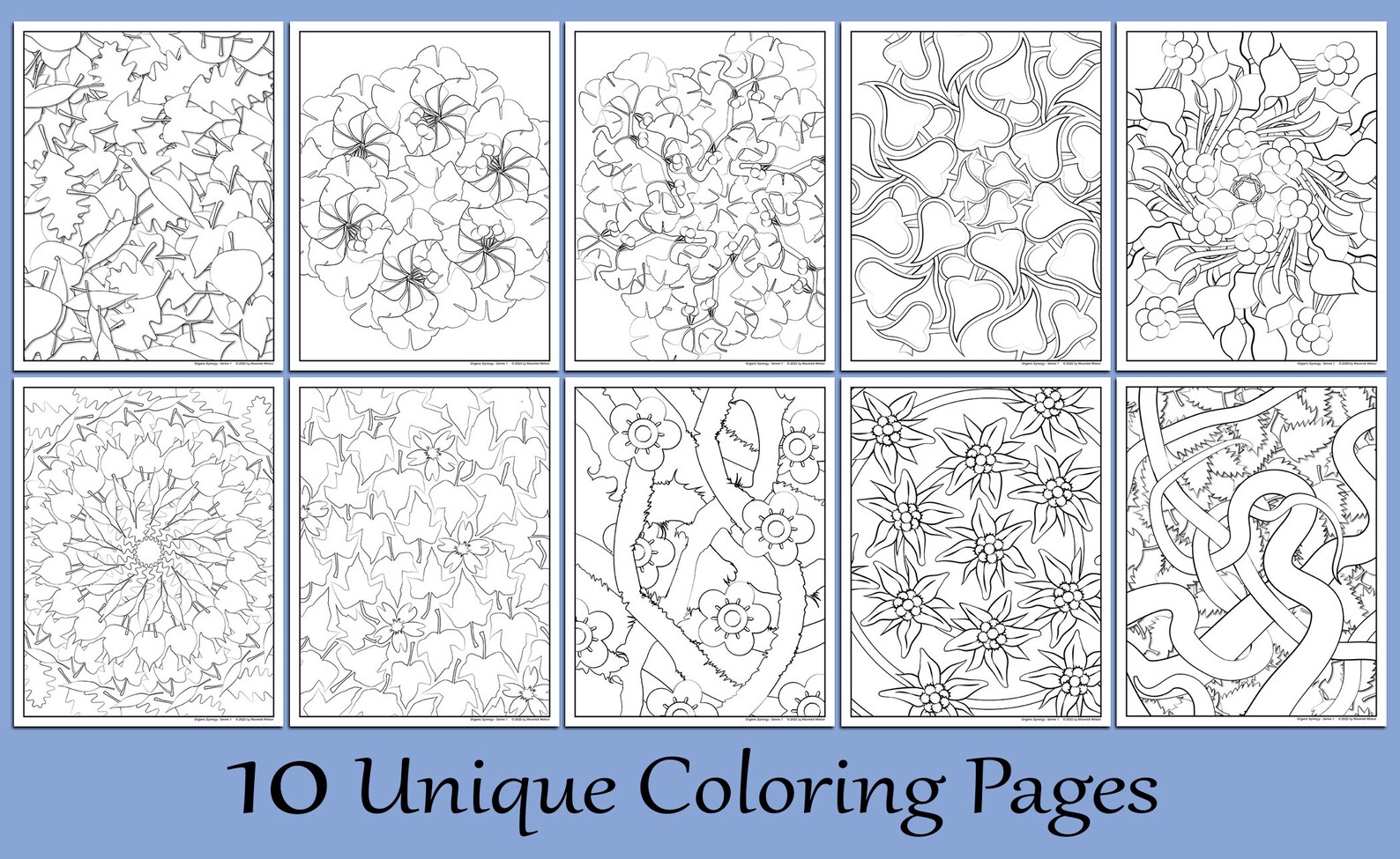 Organic Synergy - 10 Printable Coloring Pages. Organic Shapes and ...