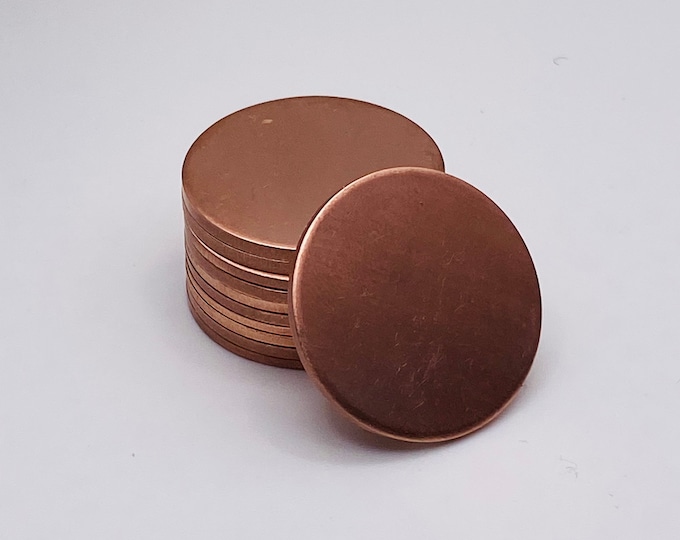 16 Gauge Copper Discs Hand Stamping Blanks, Metal Blanks, Copper ...