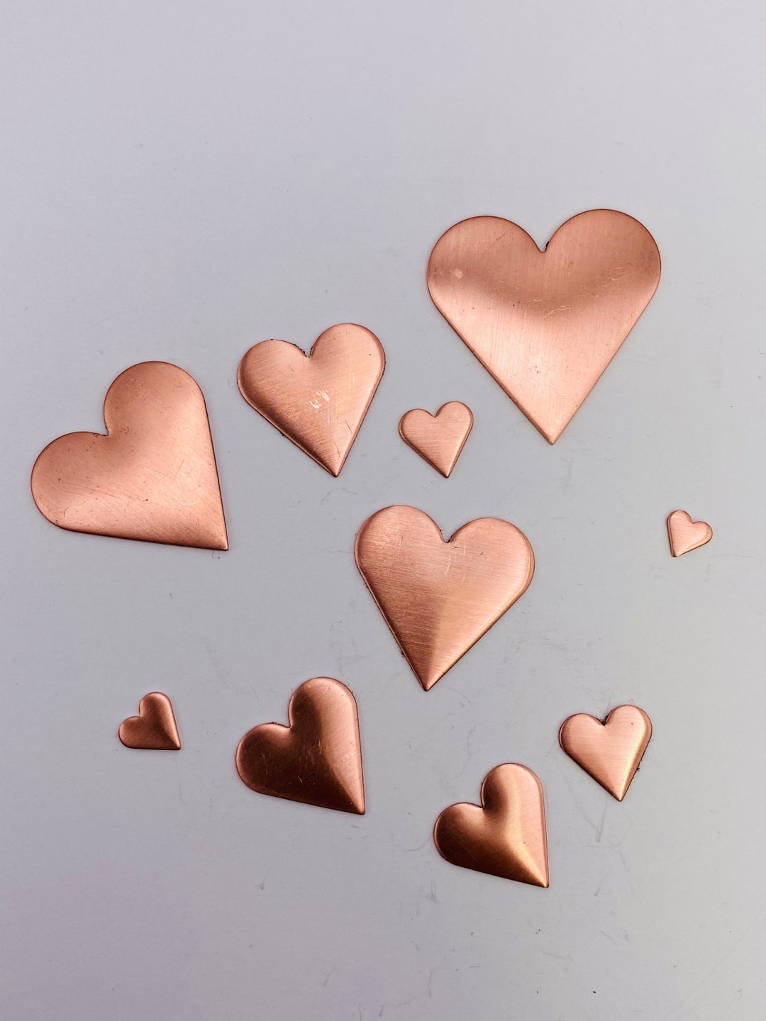 16 20 G Copper Hearts Hand Stamping Blanks, Metal Blanks, Copper ...