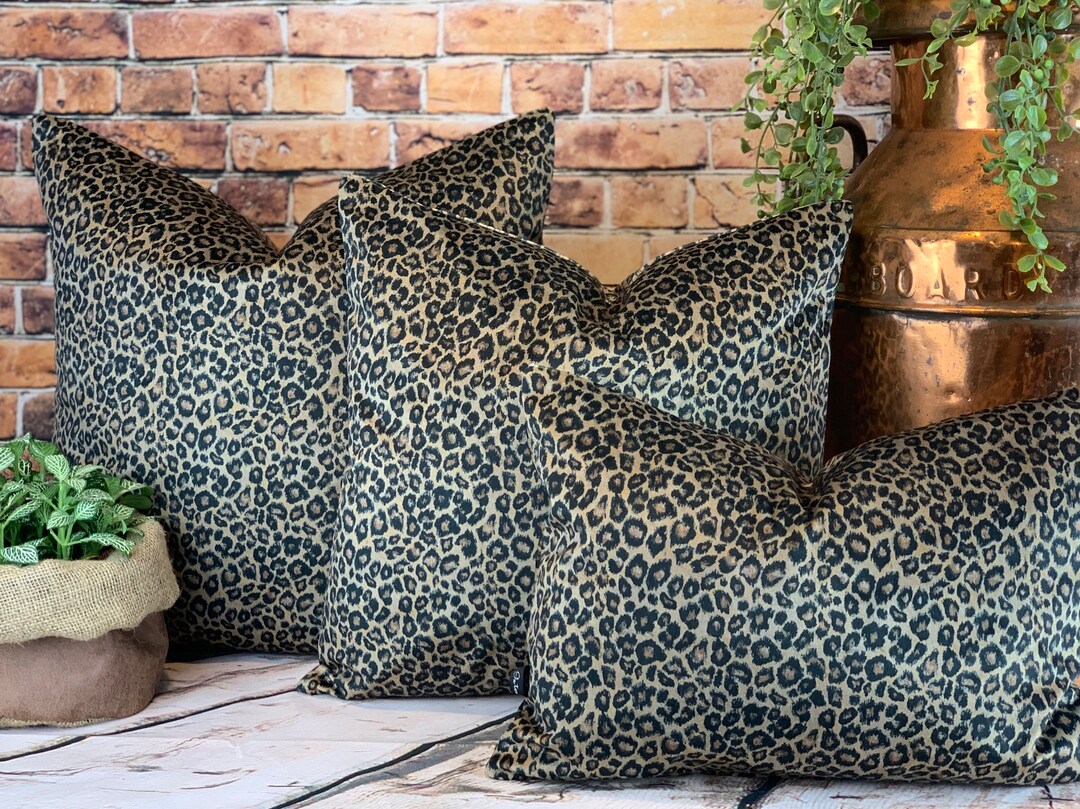 Animal Print Cushion Uk, Leopard Print Cushion, Velvet Cushion UK ...