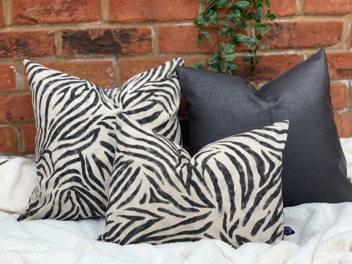 Zebra Print Cushion Animal Print Cushion Cushion Covers UK - Etsy