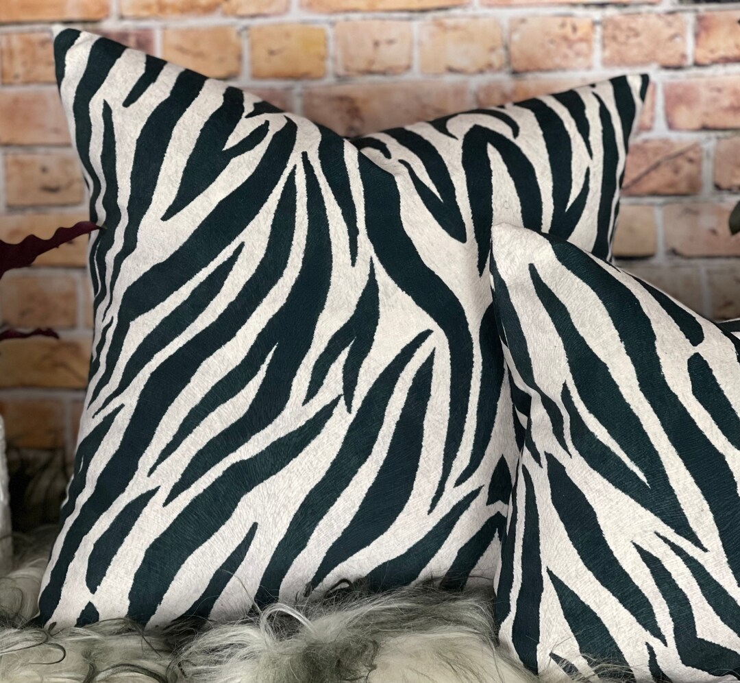 Zebra Velvet Cushion, Animal Print Cushion, Zebra Print Cushion, Zebra ...
