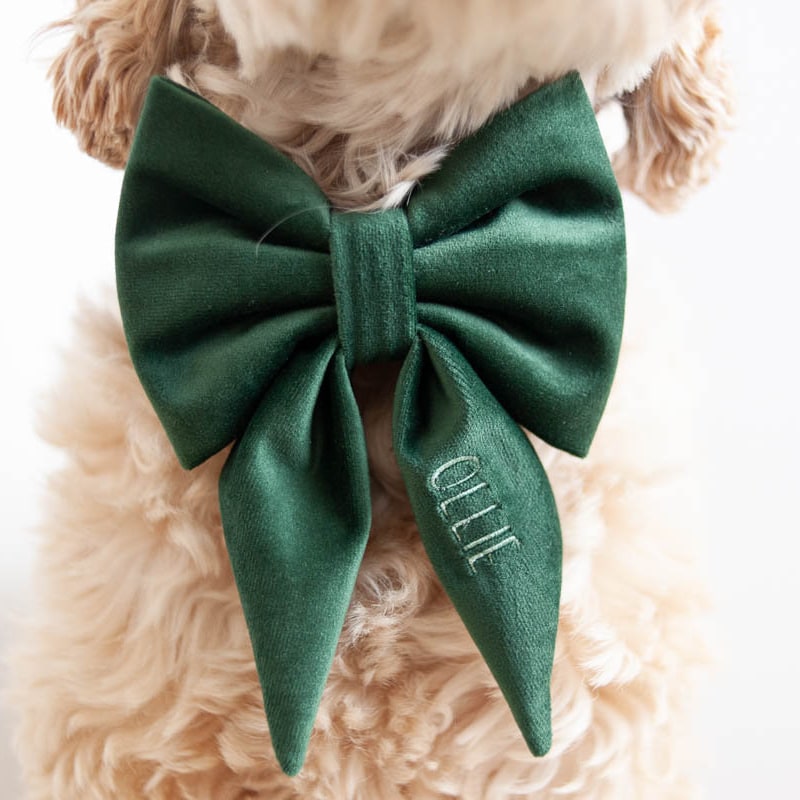 Dog Christmas Bow Green - Etsy