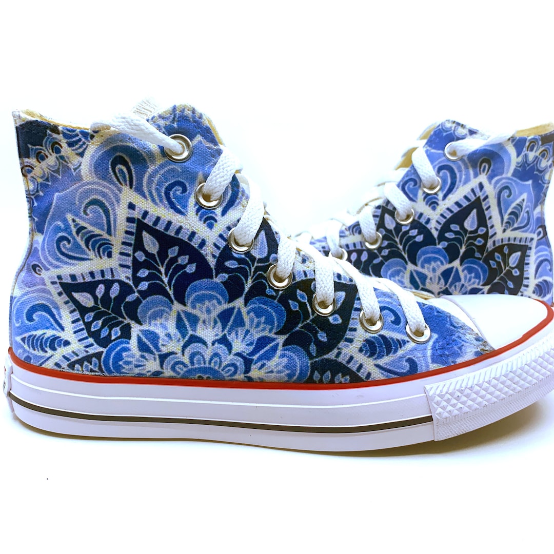 Vintage Mandala Style Chuck Taylor Custom Hand Made Hi Top Converse ...