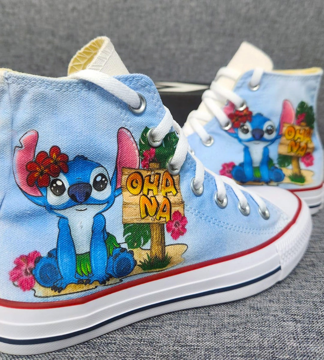 Ohana Means Family Fan Art Custom Hi Top Converse, Cartoon Sneakers - Etsy