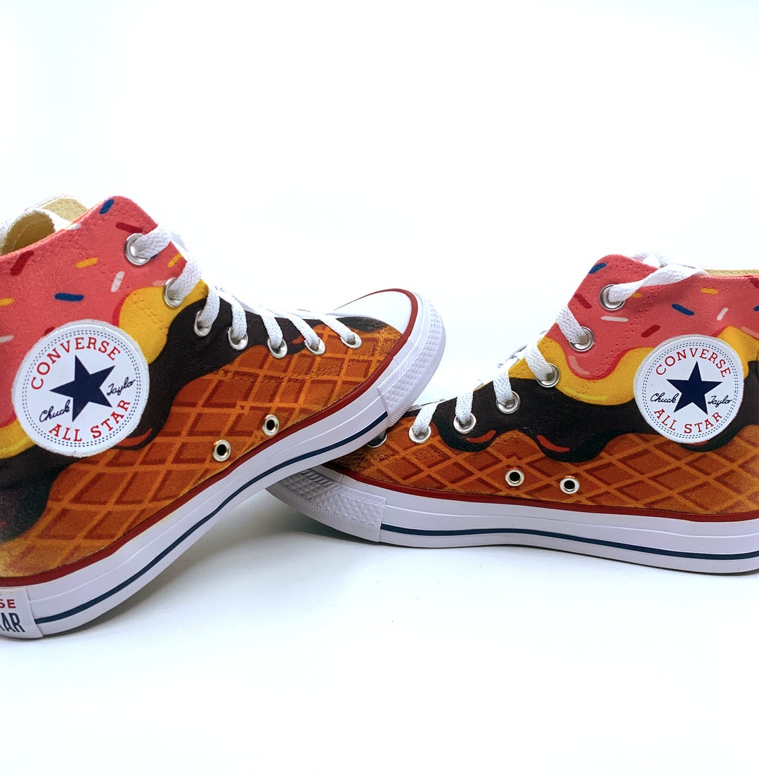 Melting Ice Cream Cone Converse Ice Cream With Sprinkle off - Etsy Canada