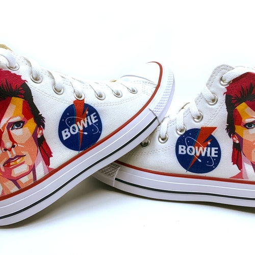 David Bowie Fan Art Custom Converse / Aladdin Sane Inspired - Etsy
