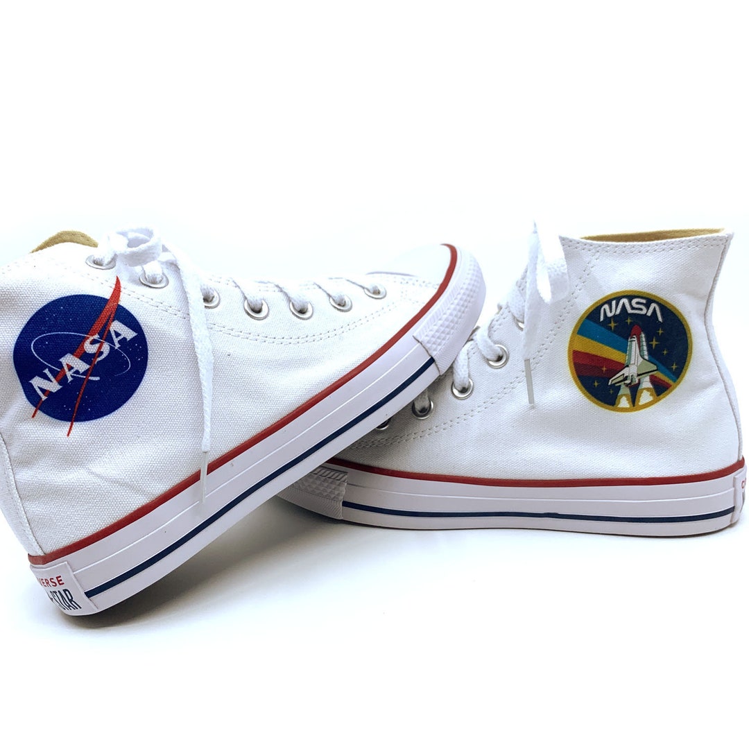 Nasa Fan Art Custom Converse, Nasa Space Shoes Hand Made Hi Top ...