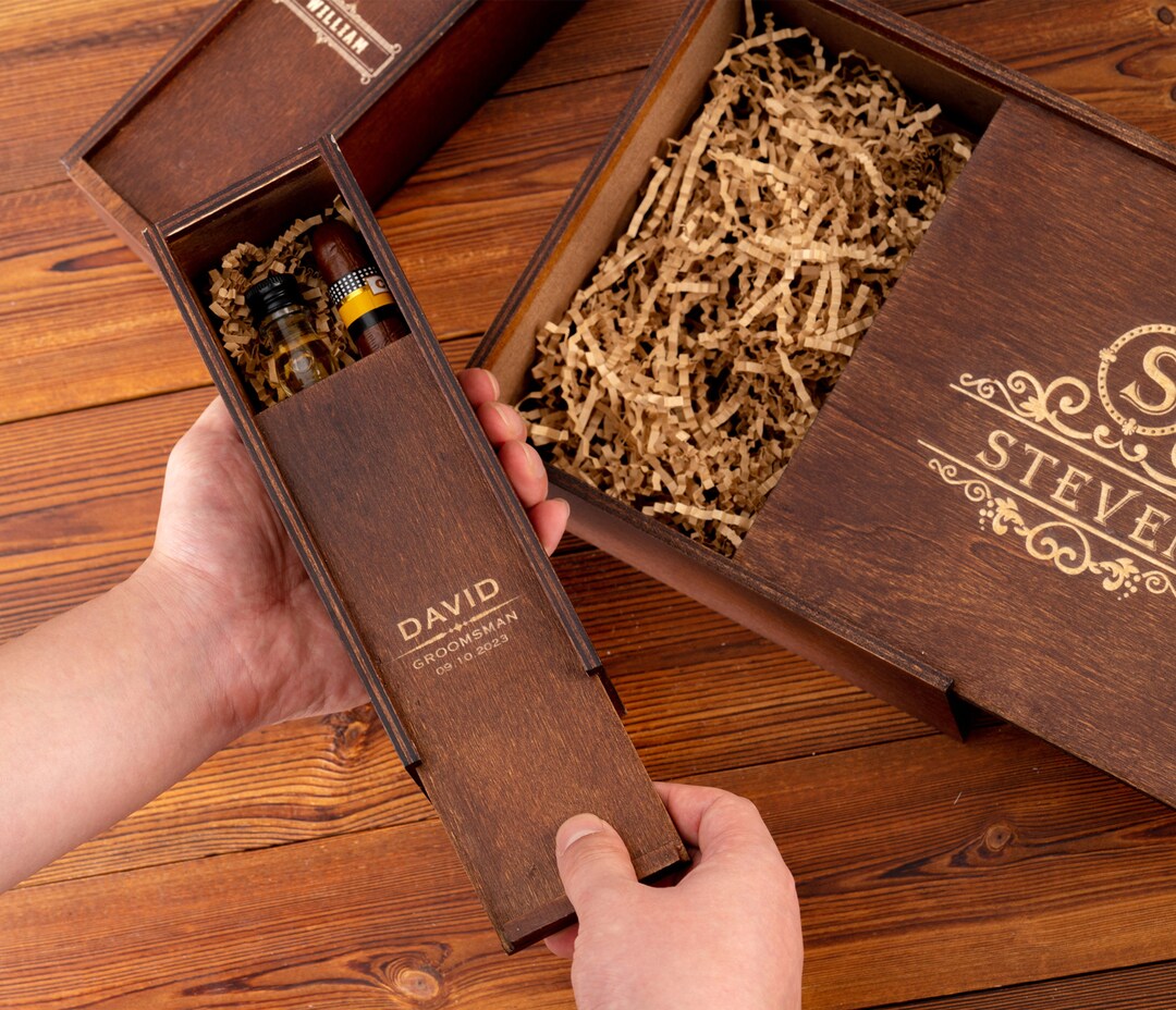 Personalized Empty Wooden Box: Groomsmen Gifts, Keepsake Box - Etsy