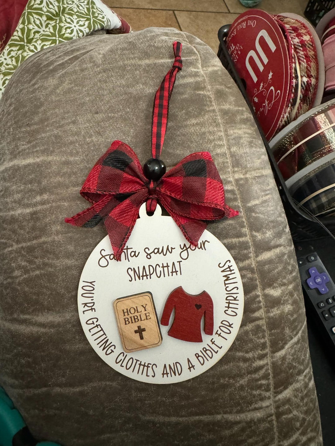 Santa Saw Your Snapchat/tiktok Funny Christmas Tree Ornament – - Etsy